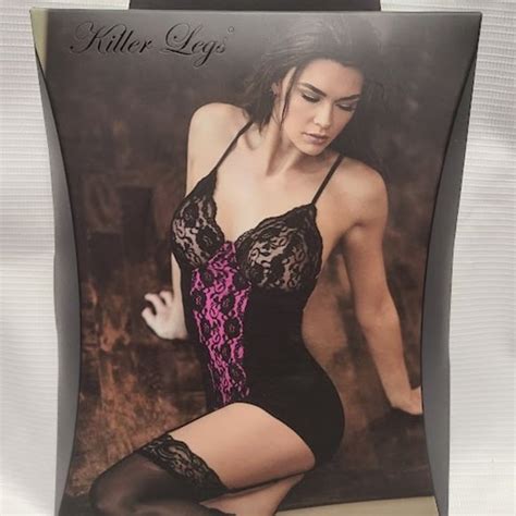 Killer Legs Intimates And Sleepwear Laced Cami Bodystocking Slip