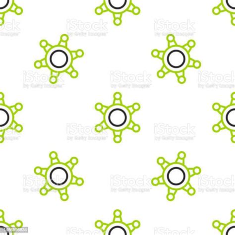 라인 헥사그램 보안관 아이콘은 흰색 배경에 분리된 매끄러운 패턴입니다 경찰 배지 아이콘입니다 벡터 3차원 형태에 대한 스톡 벡터