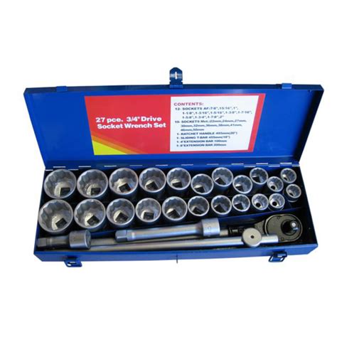 Mako 3 4 Dr Socket Set Metric And Imperial 27pce Acl Industrial Technology