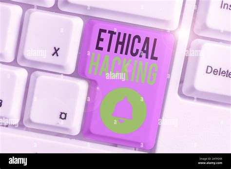 Text Sign Showing Ethical Hacking Business Photo Showcasing Act Of Locating Weaknesses And