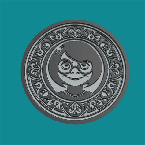 3d File Edna Mode Print Model Edna Mode Medallion Edna Mode Wall Decor
