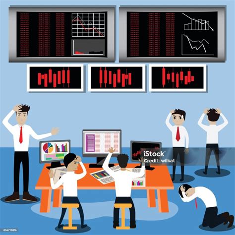 비즈니스 금융 개념입니다 주식 투자 위기벡터 일러스트 레이 션과 슬픈 남자 개념에 대한 스톡 벡터 아트 및 기타 이미지 개념 개념과 주제 구조 Istock