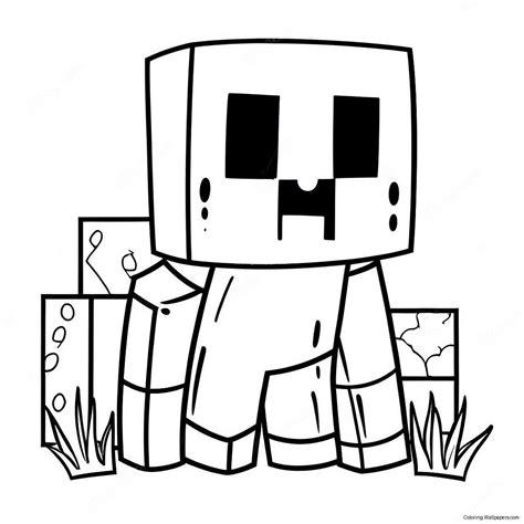 Minecraft Creeper Colouring Sheet