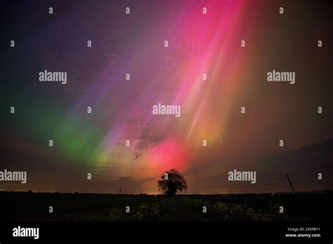 Bingham Nottinghamshire Uk 10th May 2024 The Aurora Borealis Also Known As The Northern