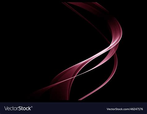 Abstract Red Wave Design Element On Dark Vector Image