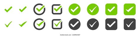 Check Mark Icon Tick Symbol Set Stock Vector Royalty Free Shutterstock