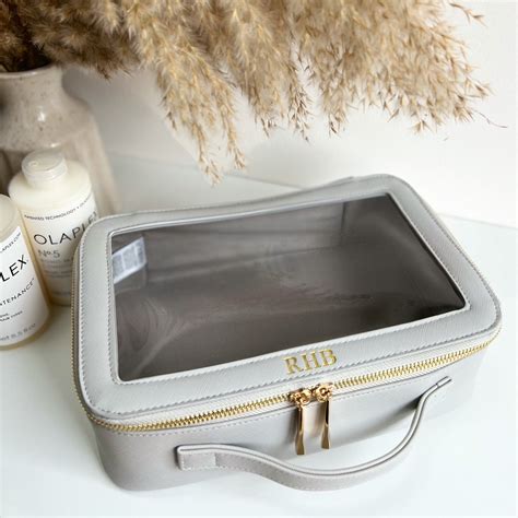 Personalised Top Handle Clear Travel Cosmetic Case Olivia And Gray Ltd