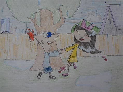 Phineas And Isabella Rain By Zzoffer On Deviantart