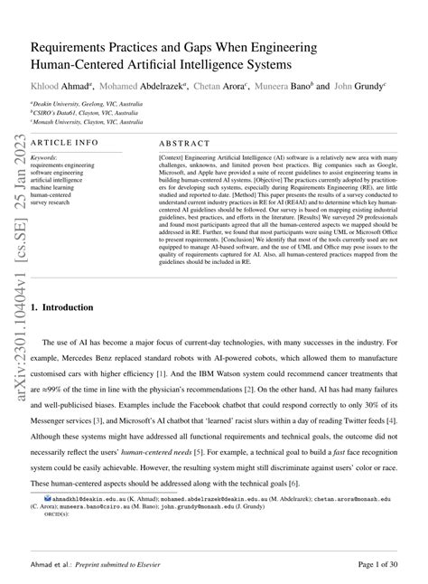 Pdf Requirements Practices And Gaps When Engineering Human Centered Artificial Intelligence