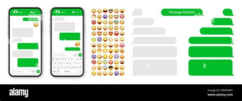 Smartphone Messaging App User Interface Design With Emoji Sms Text
