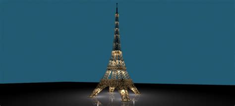 eiffel tower detailed 3d model