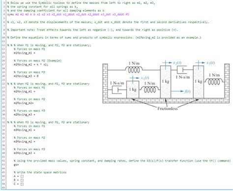 Solved Below We Use The Symbolic Toolbox To Define The