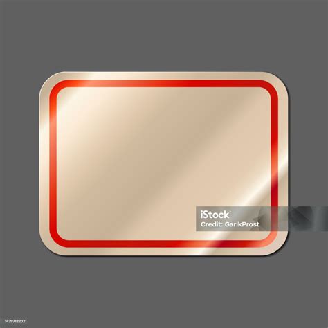 빨간색 가장자리 벡터 일러스트레이션이 있는 직사각형 빈 종이 스티커 3차원 형태에 대한 스톡 벡터 아트 및 기타 이미지 3