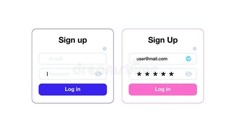 Sign Up Form User Interface With Fields For Entering Personal Data And