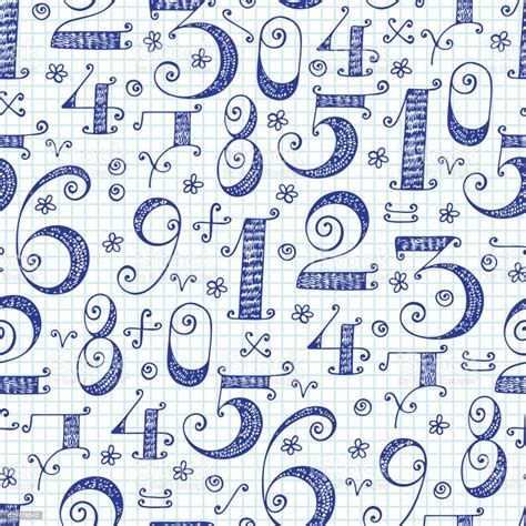 아이들을위한 수학 배경 손으로 그린 낙서 번호 원활한 패턴 0에 대한 스톡 벡터 아트 및 기타 이미지 0 0명 1 Istock