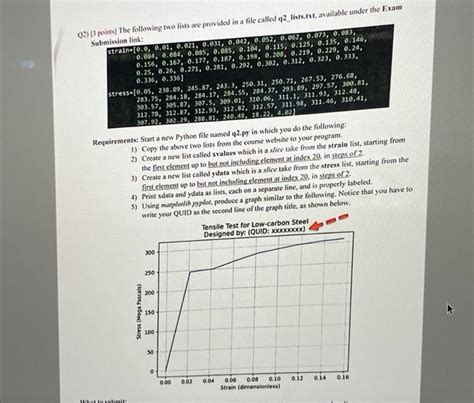 solved q2 3 points the following two lists are provided