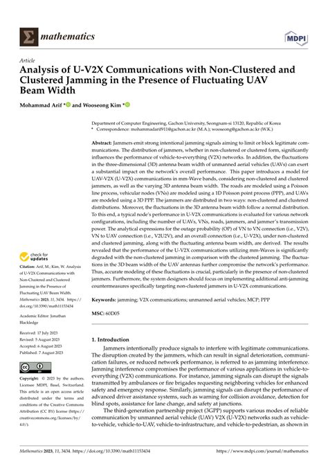 Pdf Analysis Of U V2x Communications With Non Clustered And Clustered Jamming In The Presence