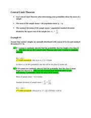 Chapter Central Limit Theorem Central Limit Theorem Use Central Limit Theorem When