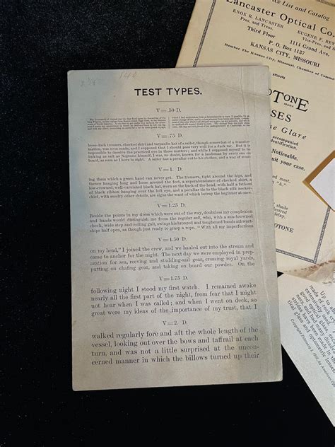 Optometric Reading Test Card Beloved Bones