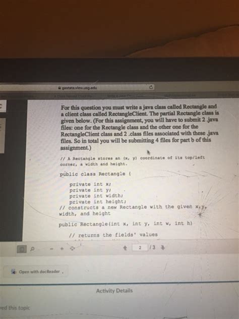 Solved G State For This Question You Must Write A Java