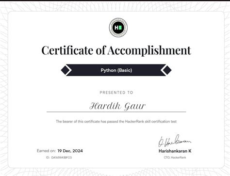Hardik Gaur On Linkedin Enhanced My Python Skills With A Recent