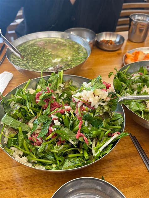 용산 능동미나리 웨이팅해서 먹은 육회비빔밥과 미나리곰탕 맛집 네이버 블로그
