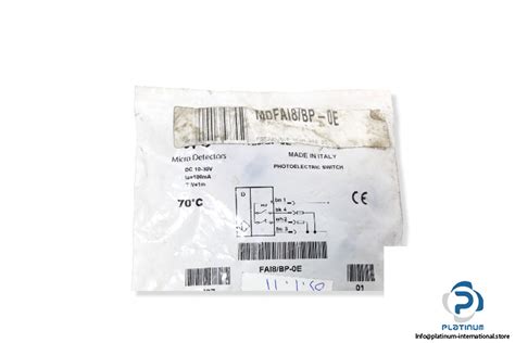 Micro Detectors Fai8bp 0e Photoelectric Reflective Sensor Platinum