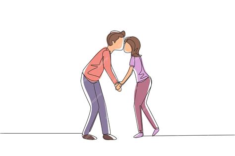 Premium Vector Single Continuous Line Drawing Romantic Of Male And