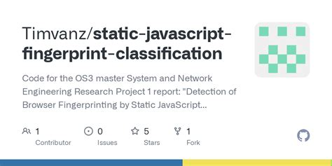 Github Timvanzstatic Javascript Fingerprint Classification Code For The Os3 Master System