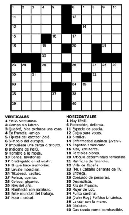 Crucigramas Para Imprimir