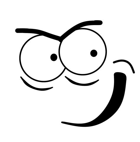 Cute Outline Face Art Emoji Charming Emoji Style Simple Line Drawing