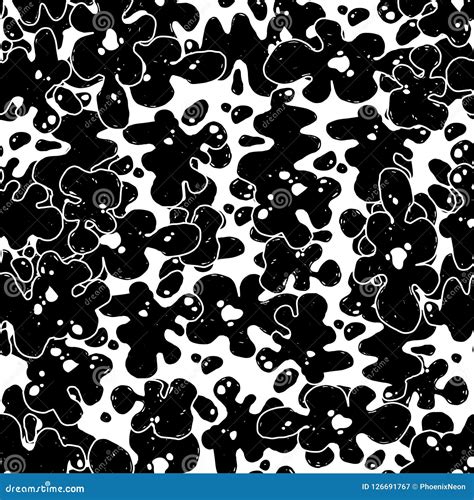Abstract Vector Ink Blob Seamless Pattern Stock Vector Illustration Of Grunge Blob 126691767