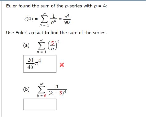 solved euler found the sum of the p series with p 4 n1
