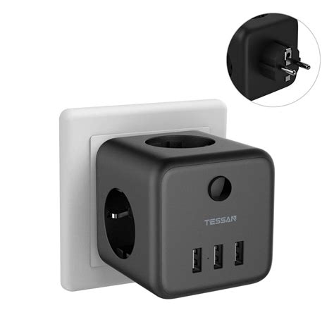 Tessan Powercube Power Strip Usb Socket Eu Plug Ad Grandado