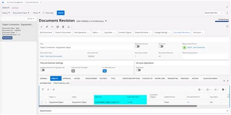 document object connection equipment ifs community