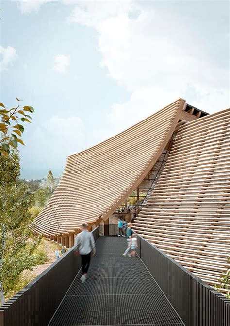 Timber Structure Shapes Trench Like Cultural Center On Kinmen Island