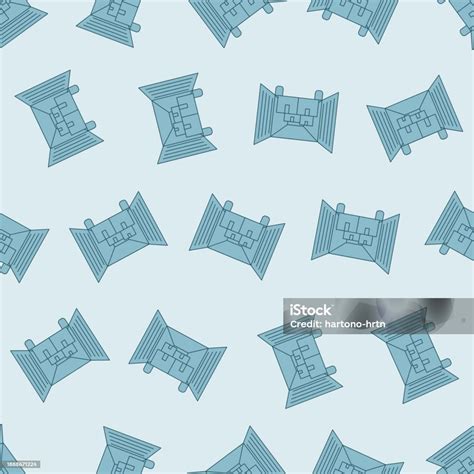 Flat Line Shipping Container Seamless Pattern Suitable For Backgrounds