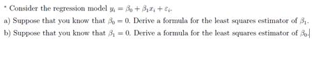 solved consider the regression model yi a suppose that you