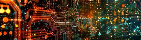 Electronic Circuits And Human Integration Visualized Through Abstract