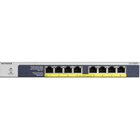 Netgear Gs108pp 8 Port Poe Poe Gigabit Ethernet Unmanaged Switch