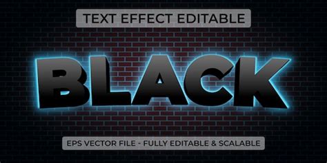 Premium Vector Black Blue Light Text Effect Background Glow Text Effect