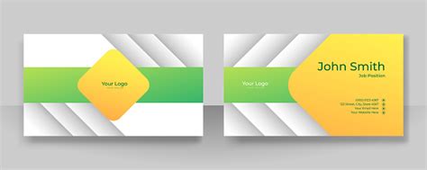 현대 우아한 심플한 그린 옐로우 명함 디자인 템플릿 기업 컨셉으로 창의적인 고급스러움과 깨끗한 명함 벡터 일러스트 인쇄