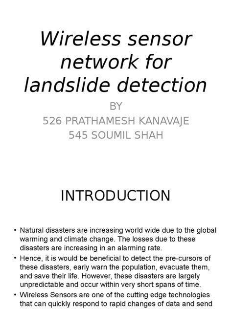 On Landslide Pdf Wireless Sensor Network Computer Network