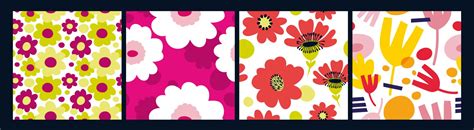 Abstract Seamless Pattern Set Trendy Graphic Vector Image