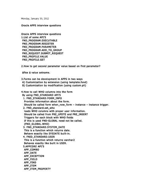Oracle Apps Interview Faqs Pdf Parameter Computer Programming Sql
