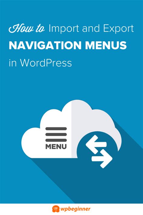 how to import export navigation menus in wordpress