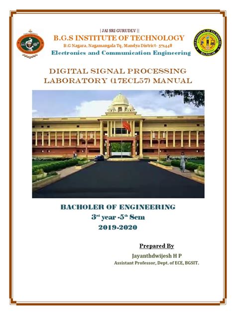 Vtu Dsp Lab Manual 17ecl5718ecl57 Pdf Discrete Fourier Transform