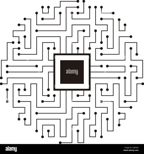 Circuit Board Chip And Maze Artificial Intelligence Concept Vector Illustration Stock Vector