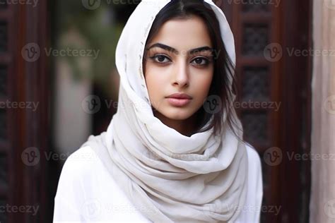 Portrait Of A Young Beautiful Pakistani Girl A Muslim Girl In A Hijab
