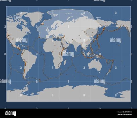 Shape Of The Eurasian Tectonic Plate On The Solid Contour Map In The Gall Stereographic